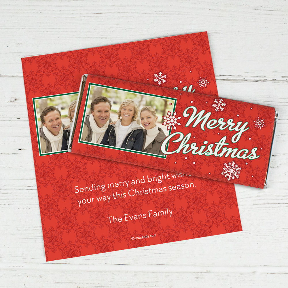 Personalized Christmas Photo Cards: Ruby Snowflakes Wrapper Only ...
