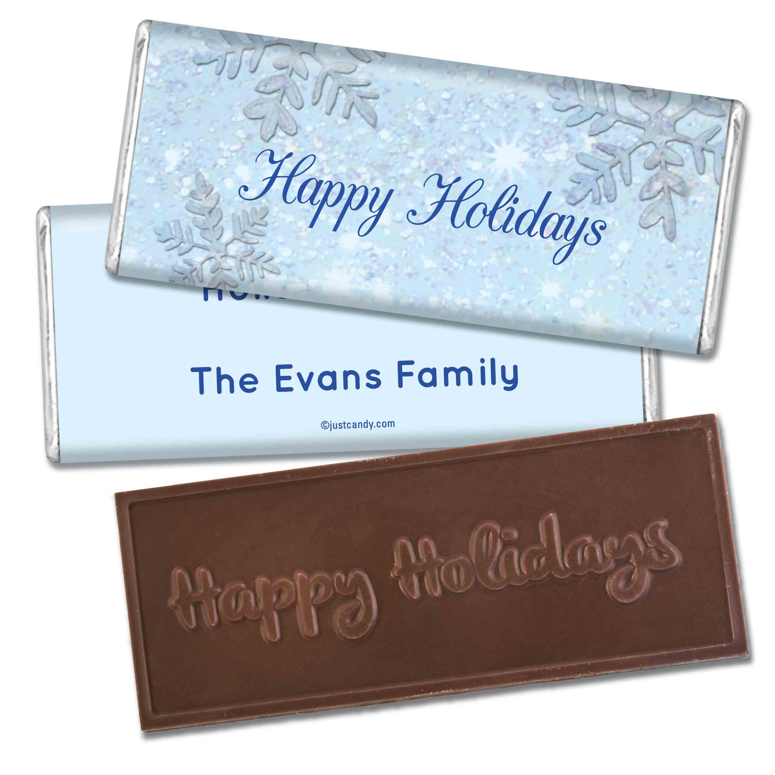 Personalized Christmas Candy Bars: Frosty Holiday Engraved Happy ...