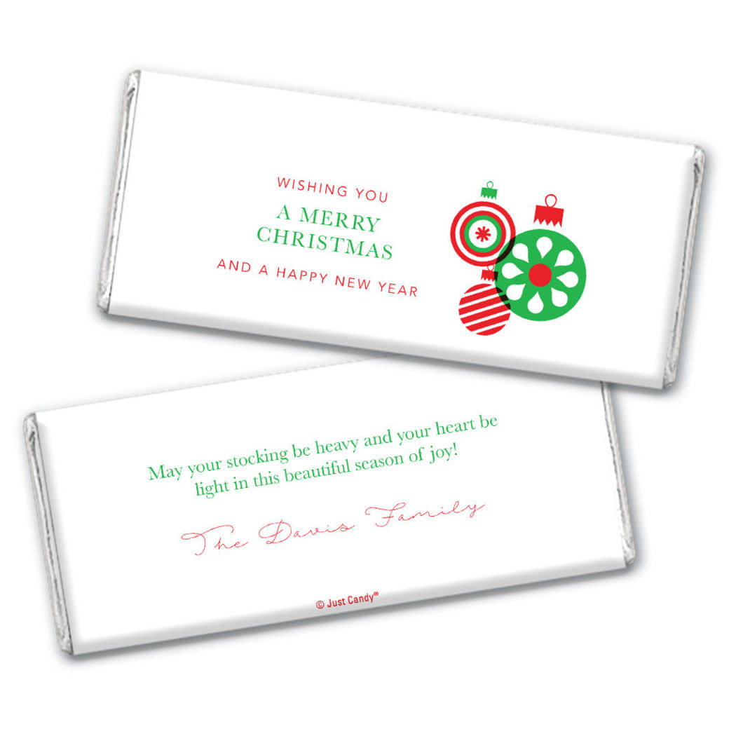 Personalized Christmas Ornaments Chocolate Bars - Whcandy.com
