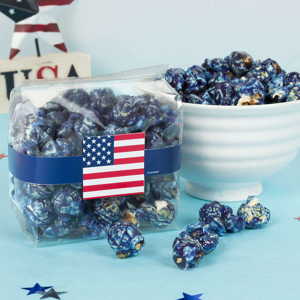 Patriotic American Flag Candy Coated Popcorn 3.5 oz Bags - Whcandy.com