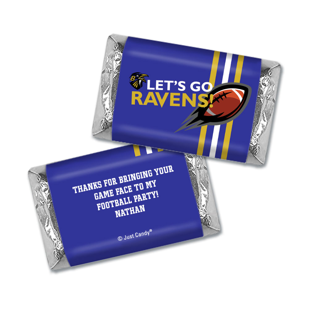 Personalized Ravens Football Party Hershey's Miniatures Wrappers ...