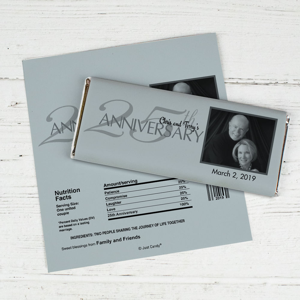 Anniversary Party Favors Personalized Chocolate Bar Wrappers 25th ...