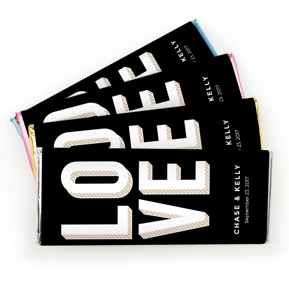Personalized Hershey's Milk Chocolate Bar Bold Love Wedding Favors ...