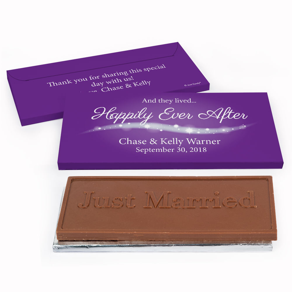Deluxe Personalized "Happily Ever After" Wedding Chocolate Bar in Gift ...
