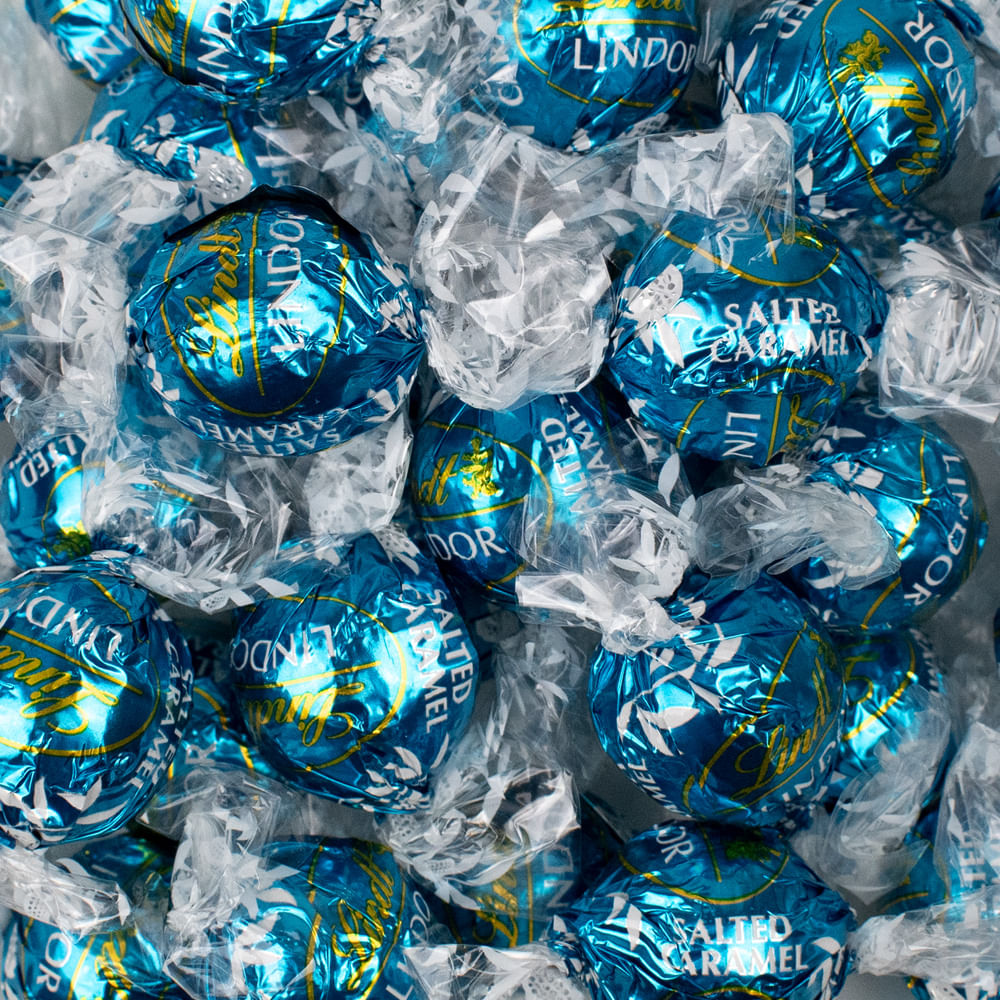 Blue Milk Chocolate Sea Salt Caramel Lindor Truffles by Lindt - Whcandy.com