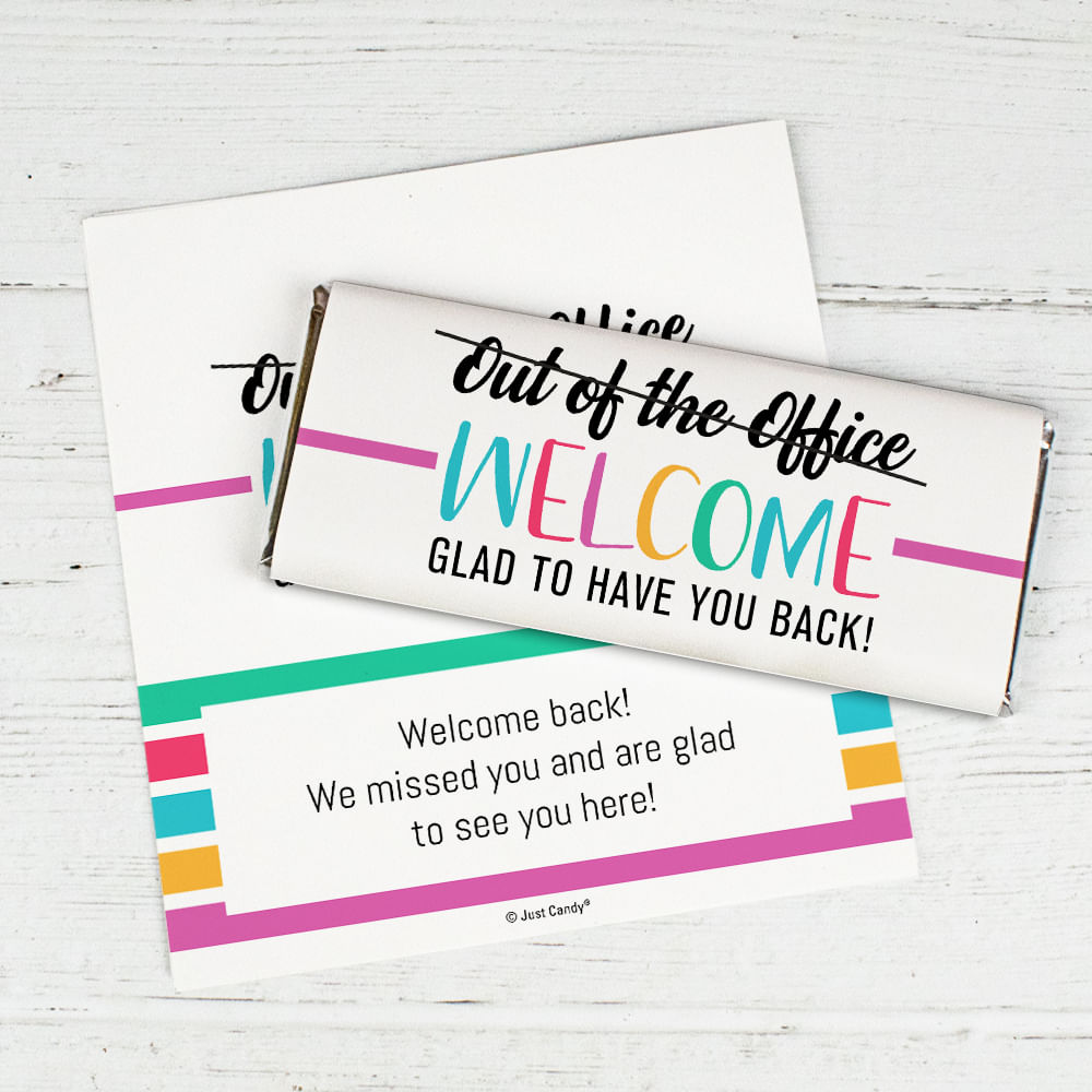 Personalized Rainbow Welcome Back Chocolate Bars - Whcandy.com