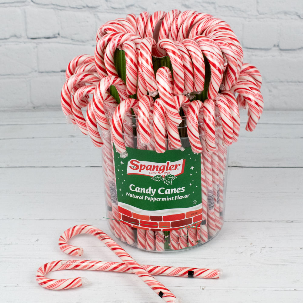 Red & White Large Peppermint Candy Cane Pail 1oz Candy Canes - Whcandy.com