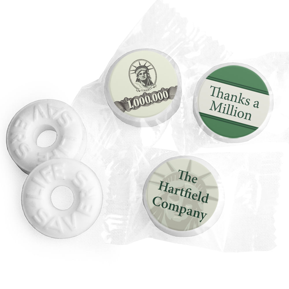 Thanks a Million Personalized Business LIFE SAVERS Mints Assembled ...
