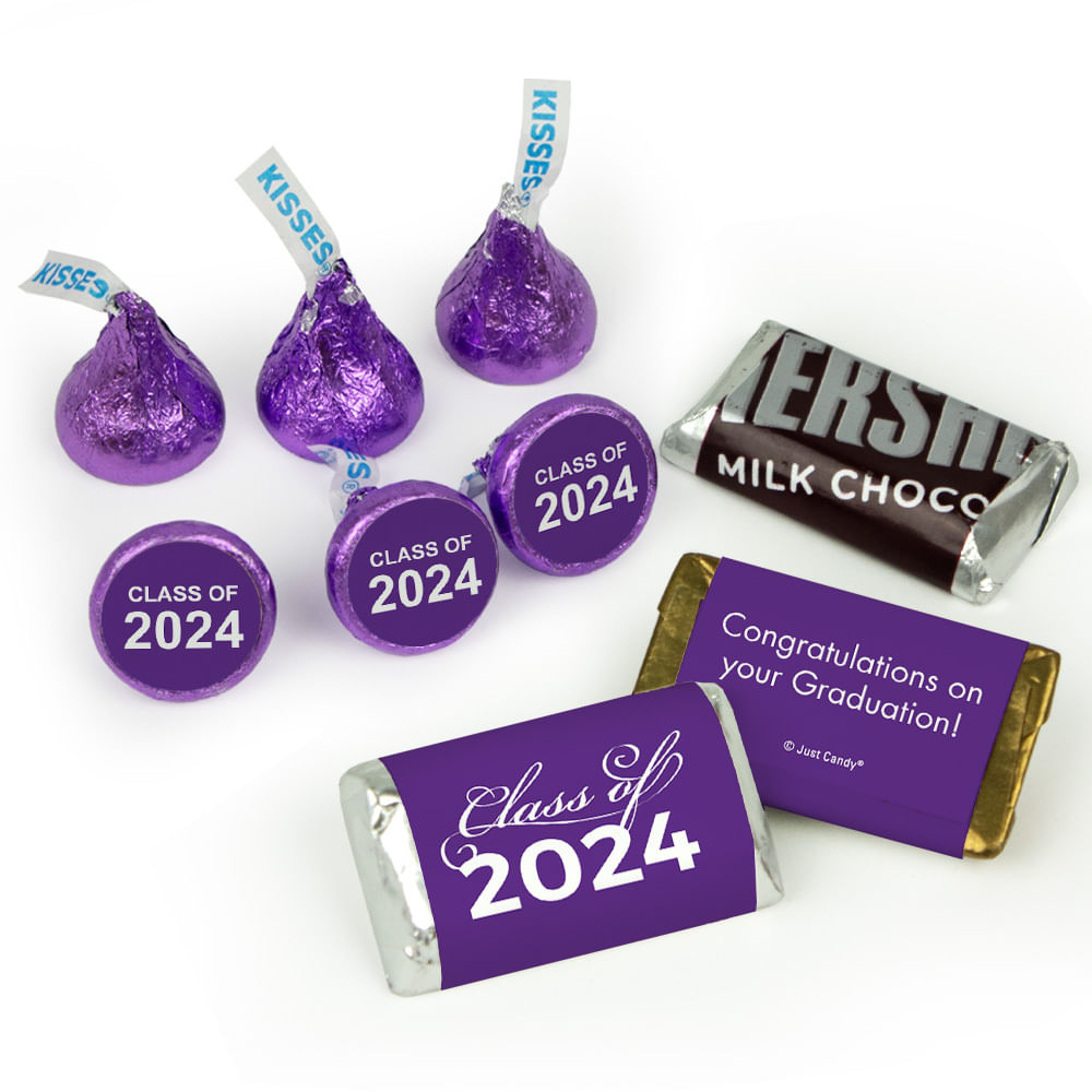 Graduation Purple Candy Hershey's Kisses & Hershey's Miniatures for ...