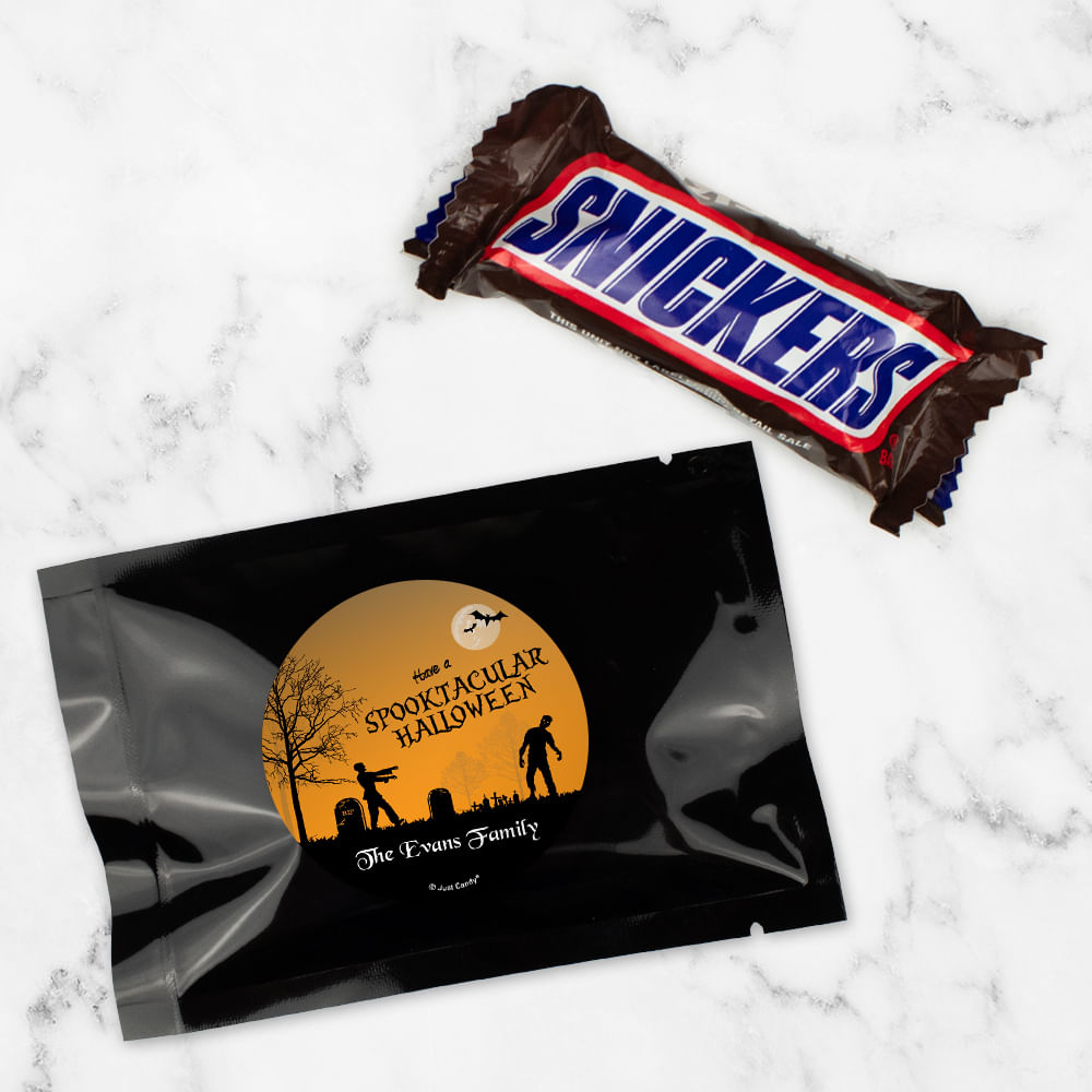 Personalized Halloween Zombie Spooktackular Snickers - Whcandy.com