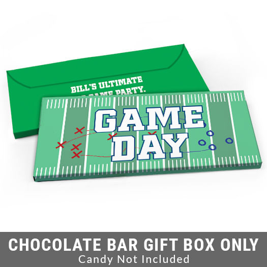 Deluxe Personalized Field Football Candy Bar Favor Box - Whcandy.com