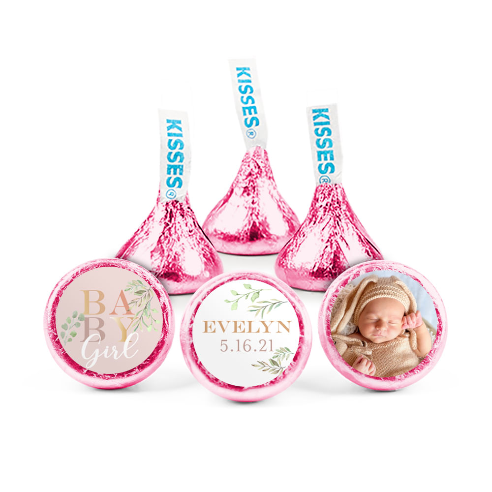 Personalized Birth Announcement Welcome Baby Girl Hershey's Kisses ...