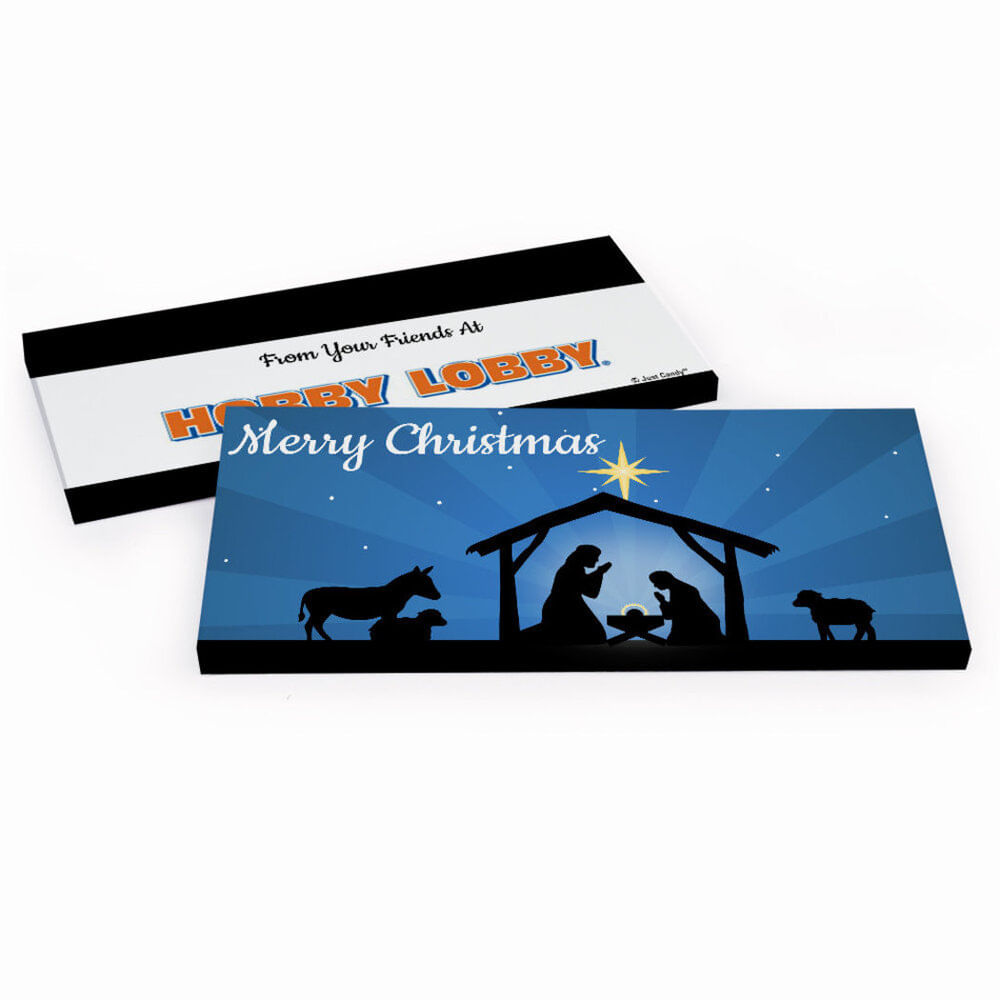 Deluxe Personalized Holy Night Nativity Christmas Candy Bar Favor Box ...