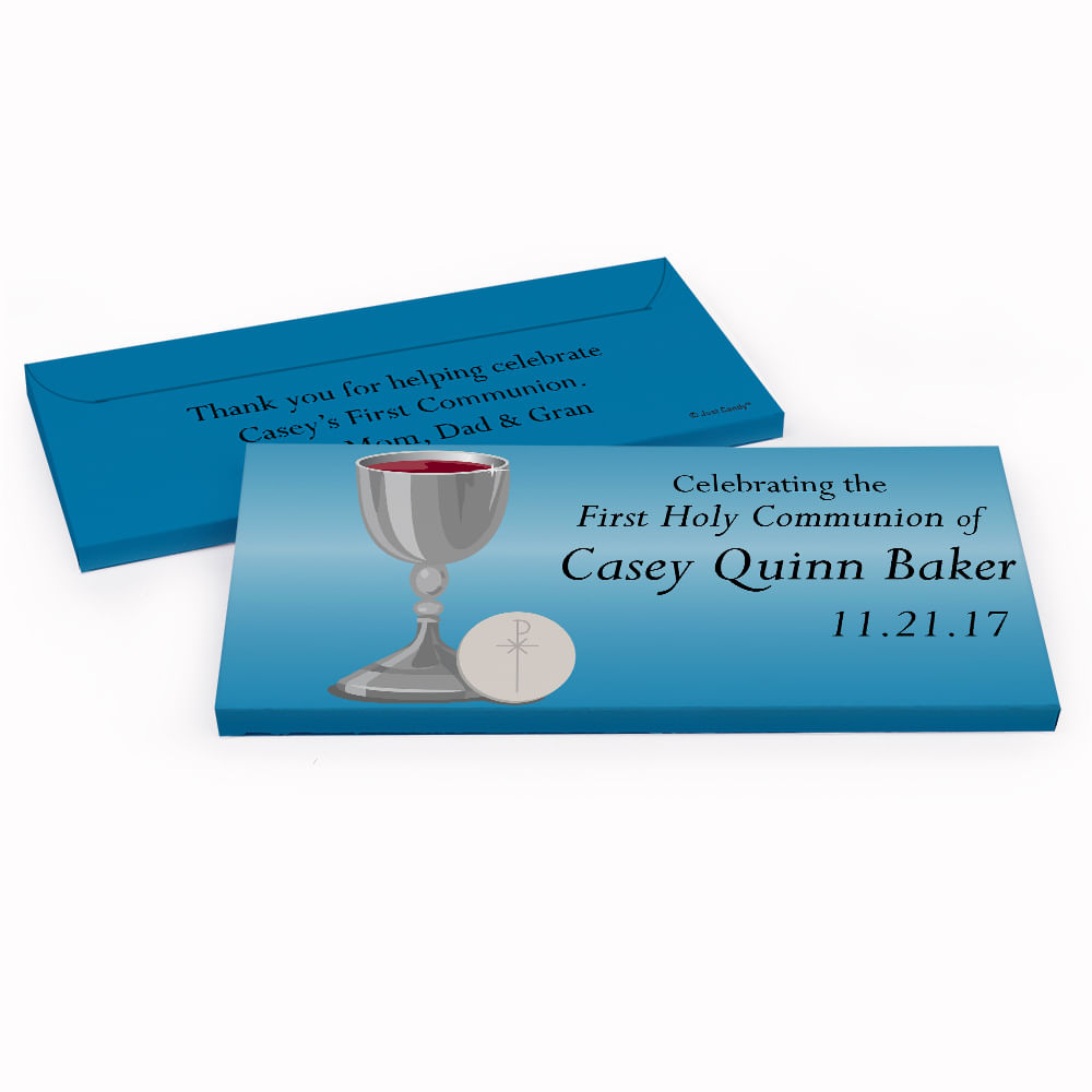 Deluxe Personalized Classic First Communion Chocolate Bar in Gift Box ...