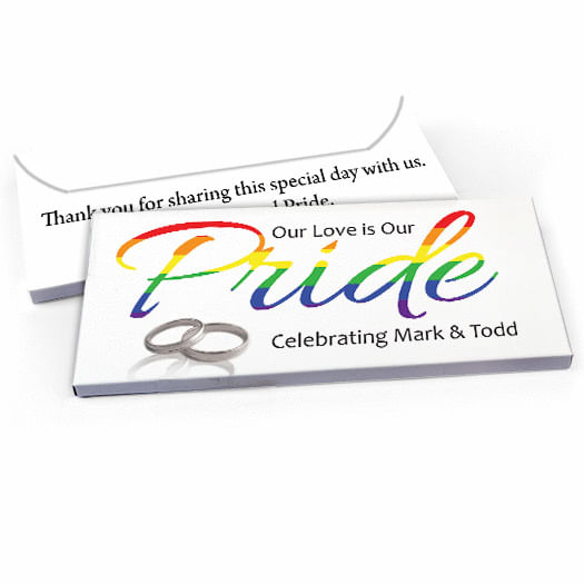 Deluxe Personalized LGBT Wedding Love & Pride Candy Bar Favor Box ...