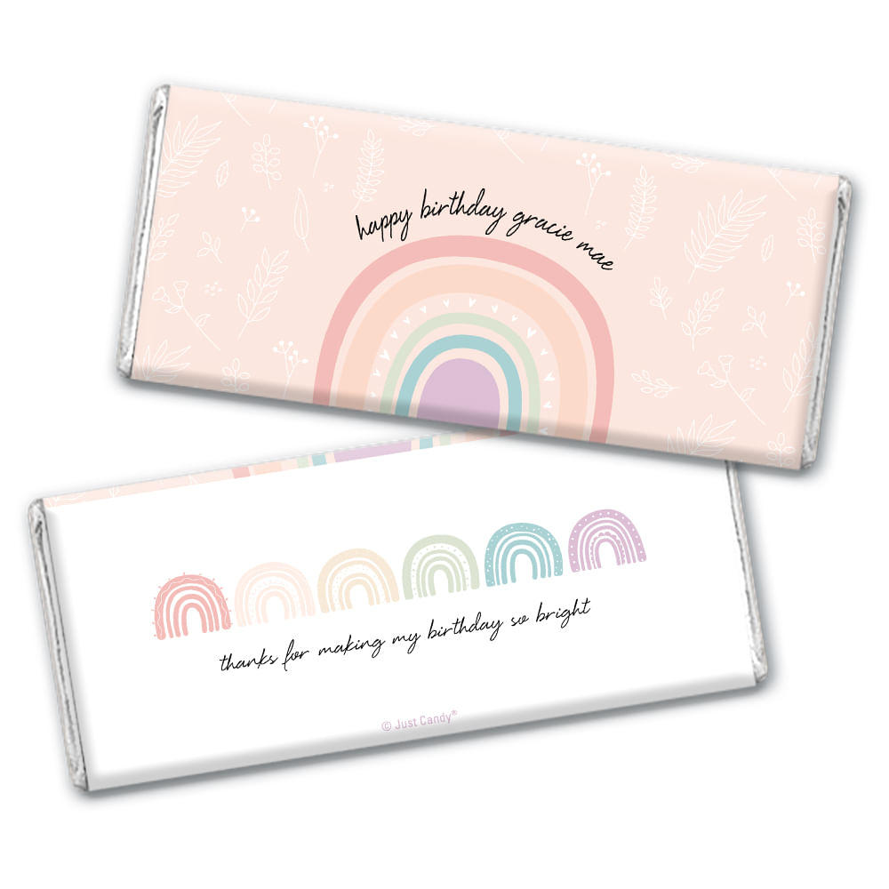 Personalized Rainbow Birthday Chocolate Bar - Watercolor Rainbows ...