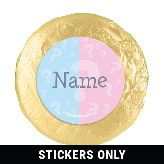 Gender Reveal Personalized 1.25" Stickers (48 Stickers) WH Candy ...