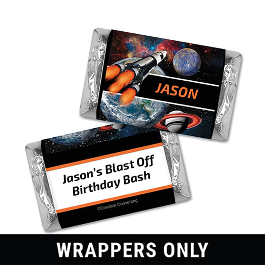 Personalized Birthday Space Blast Miniatures Wrappers - Whcandy.com