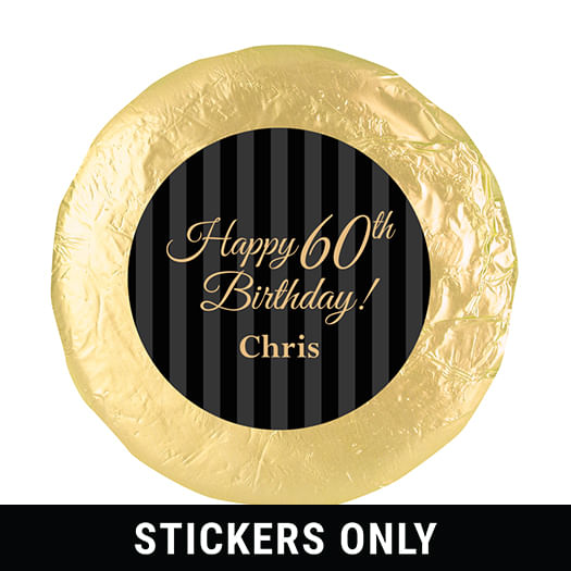 Personalized 60th Birthday 1.25" Stickers (48 Stickers) - Whcandy.com
