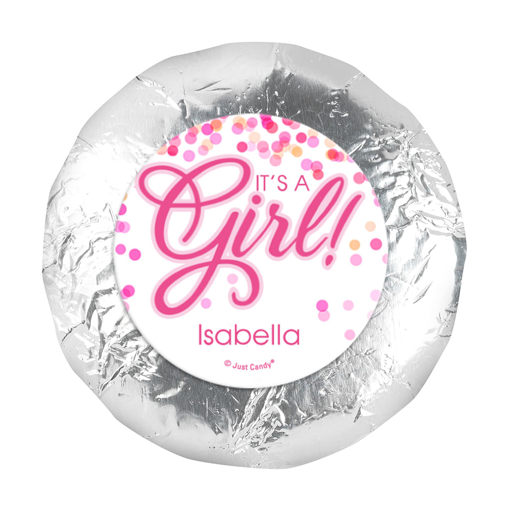 1.25in Stickers - Personalized Girl Birth Announcement Bubbles (48 ...