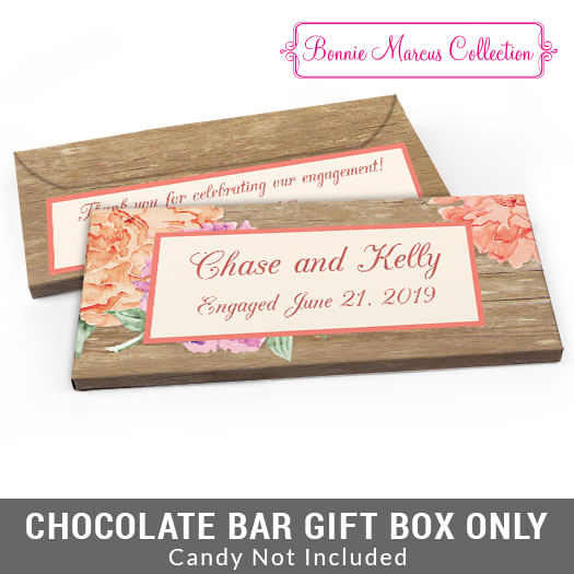 Deluxe Personalized Blooming Joy Engagement Candy Bar Favor Box ...